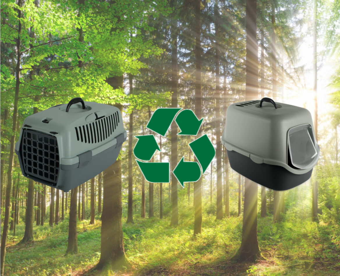 Assortiment van gerecycled plastic